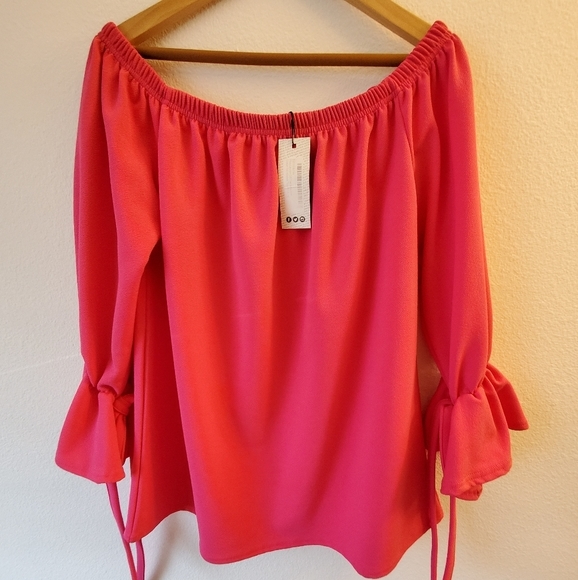 Boohoo Plus | Tops | Barbie Pink Plus Size Lauren Off Shoulder Top With ...